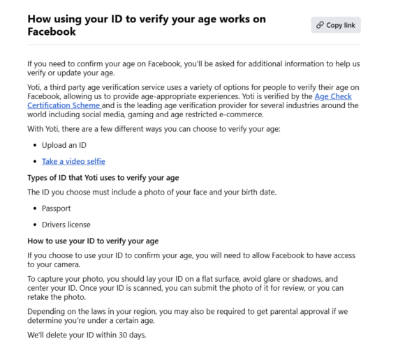 Facebook, Instagram, Threads to verify age in Australia from 4 December