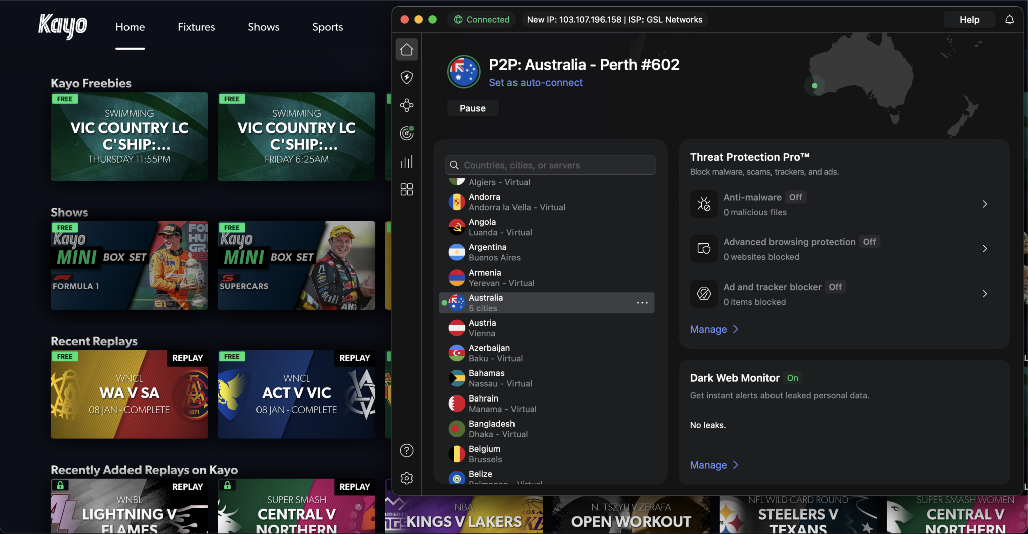 Learn how to watch Kayo Sports overseas in 2026