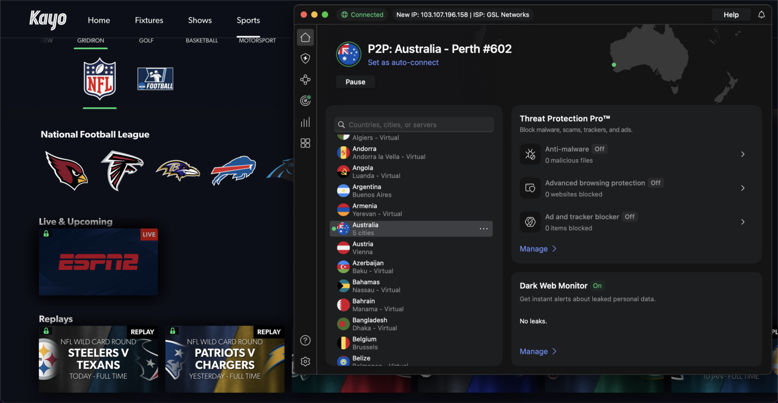 Learn how to watch Kayo Sports overseas in 2026