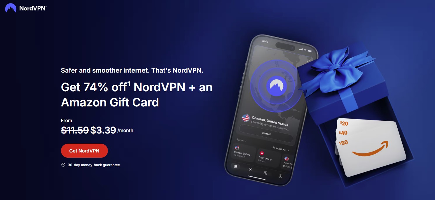 NordVPN Birthday deal 2026: 74% off + free Amazon gift card