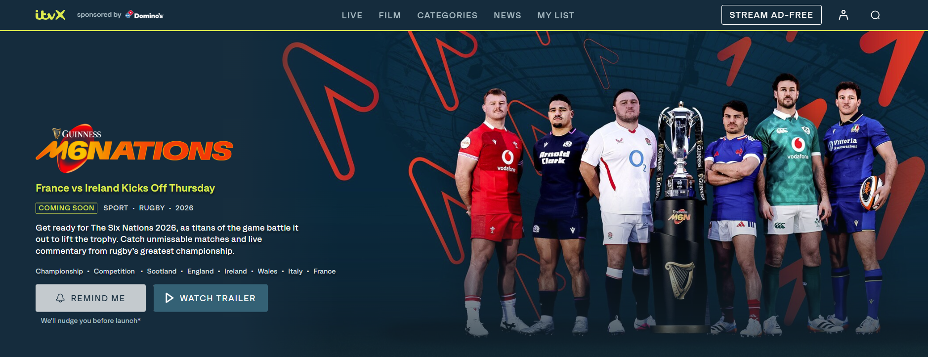 Six Nations Rugby 2026: How to watch every match free online